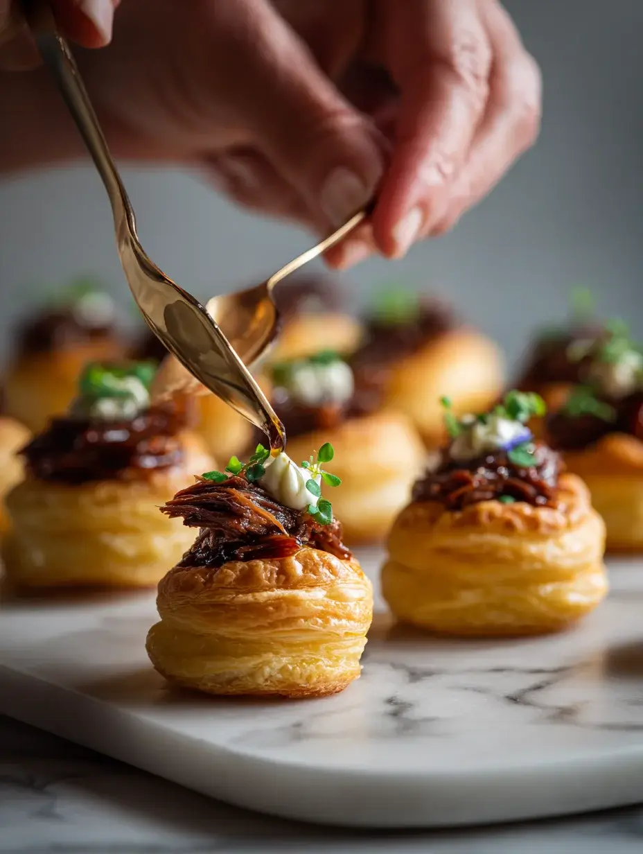 Mini Puff Pastry with BBQ Beef Brisket Easy & Delicious 5-Step Recipe