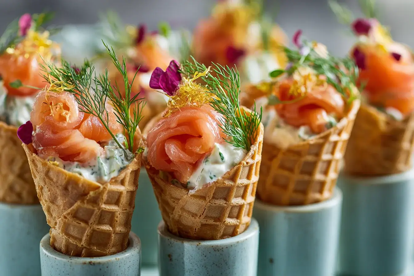 Mini Cones – Amazing 7 Step Luxury Salmon Party Bites